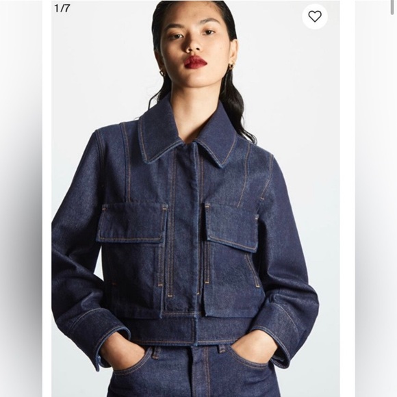 COS | Jackets & Coats | Cos Cropped Utility Denim Jacket Womens Size ...